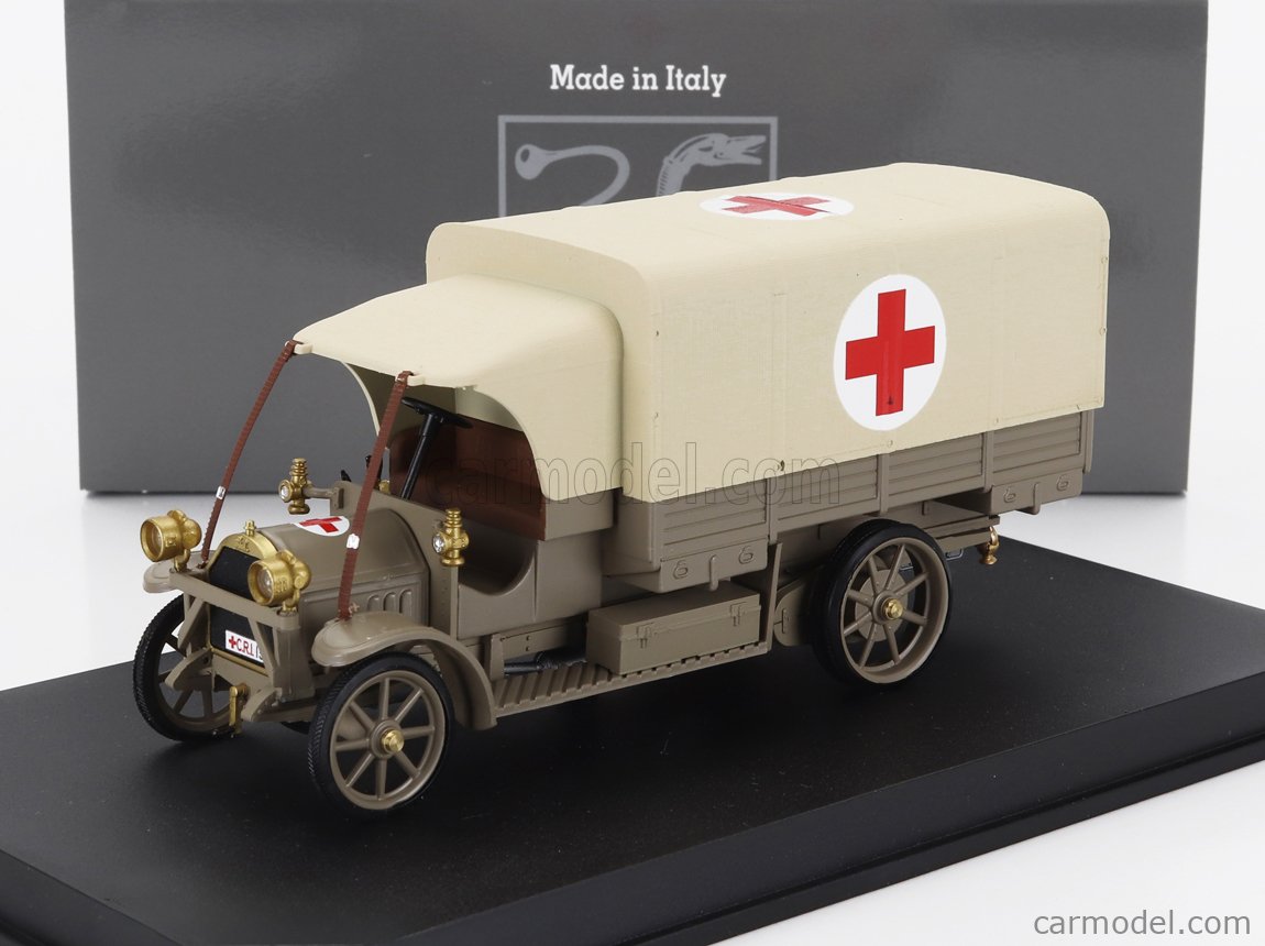 RIO-MODELS 4741 Scale 1/43 | FIAT 18BL TRUCK TELONATO AMBULANZA C.R.I. 1915 - 160th ANNIVERSARIO ...