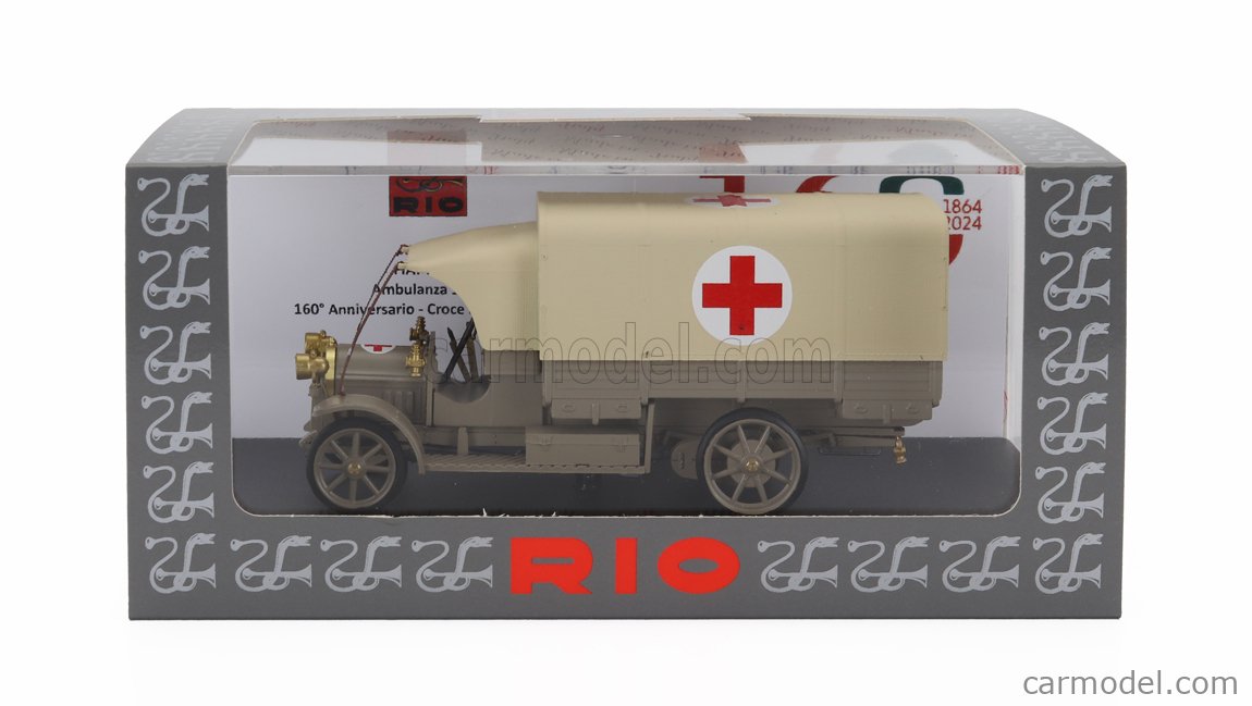 RIO-MODELS 4741 Scale 1/43 | FIAT 18BL TRUCK TELONATO AMBULANZA C.R.I. 1915 - 160th ANNIVERSARIO ...