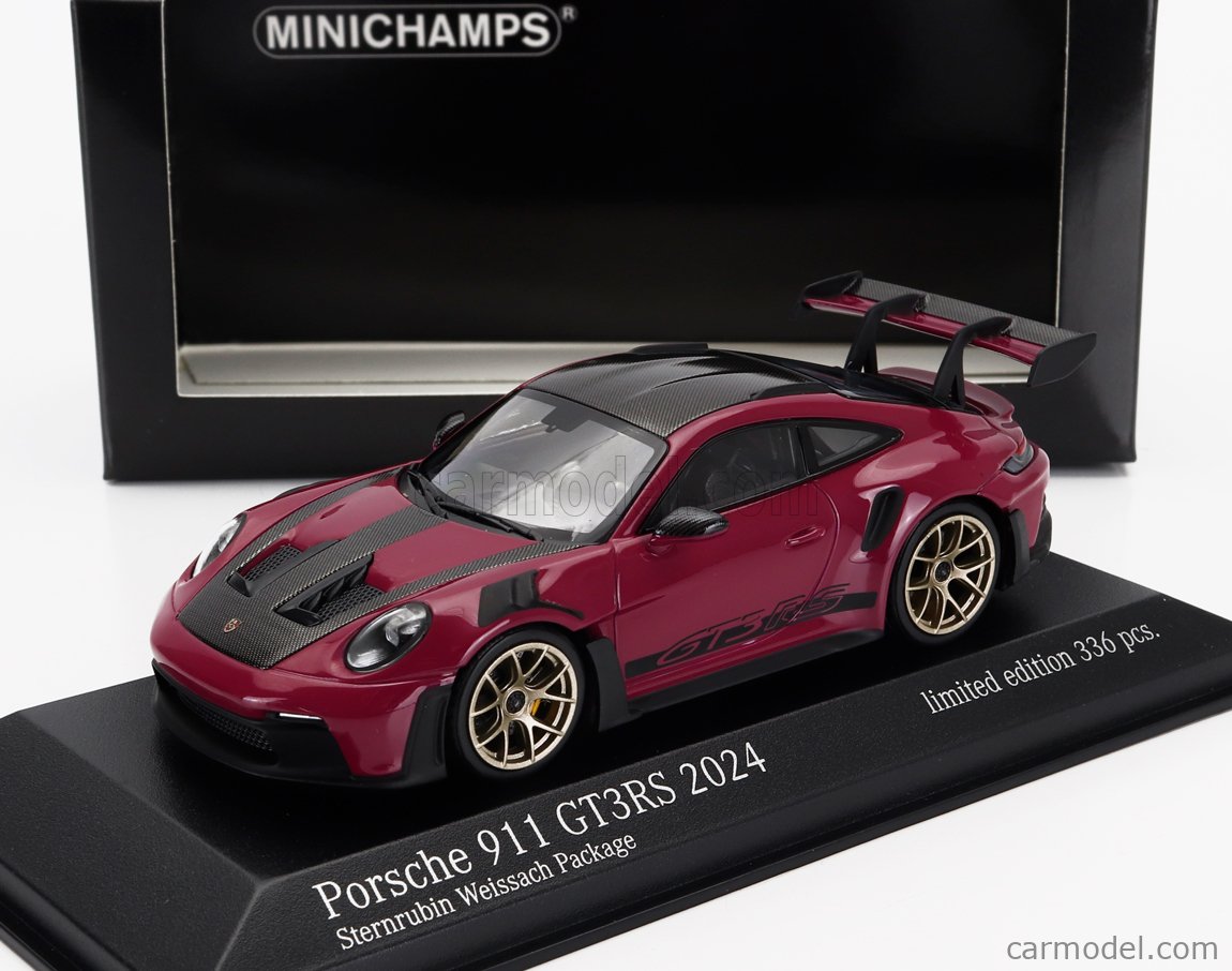 MINICHAMPS 413062123 Scale 1/43 | PORSCHE 911 992 GT3 RS COUPE WEISSACH PACKAGE 2024 - GOLD RIMS ...