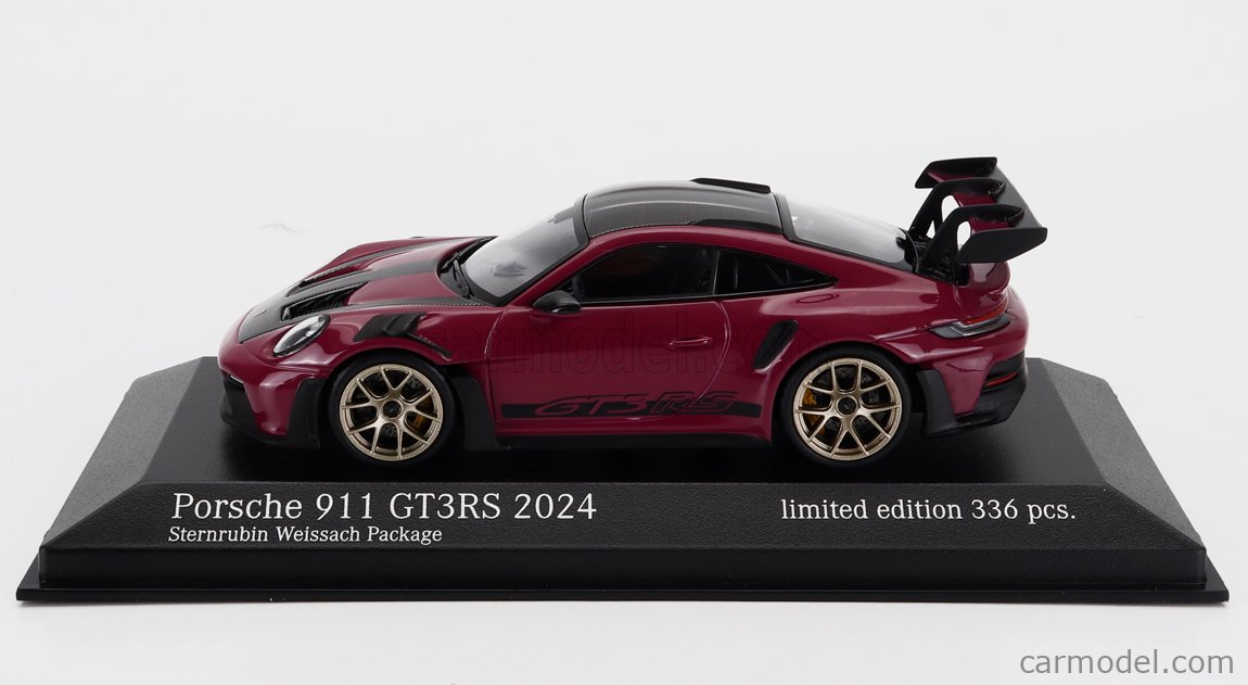MINICHAMPS 413062123 Scale 1/43 | PORSCHE 911 992 GT3 RS COUPE WEISSACH PACKAGE 2024 - GOLD RIMS ...