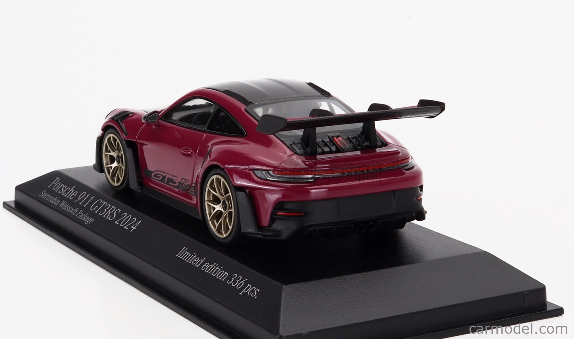MINICHAMPS 413062123 Scale 1/43 | PORSCHE 911 992 GT3 RS COUPE WEISSACH PACKAGE 2024 - GOLD RIMS ...