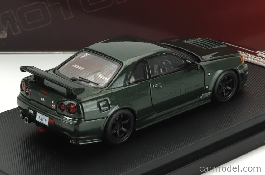 MOTORHELIX M63421 Escala 1/64 | NISSAN SKYLINE GT-R (R34) NISMO CRS 2002 DARK GREEN
