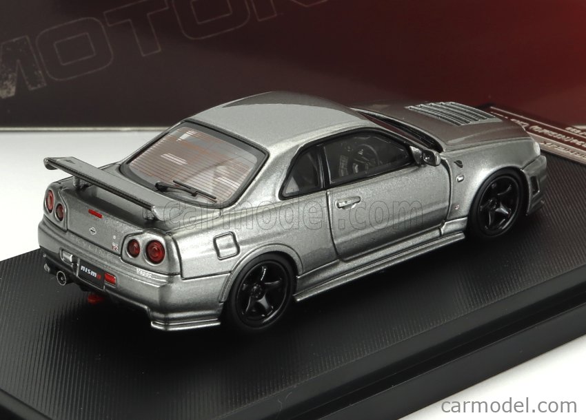 MOTORHELIX M63422A Echelle 1/64 | NISSAN SKYLINE GT-R (R34) NISMO CRS 2002 GUN GREY MET
