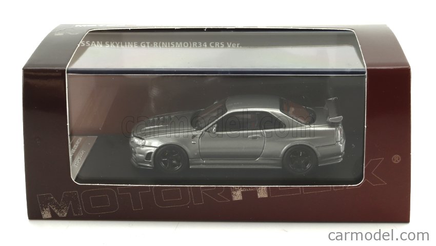 MOTORHELIX M63422A Escala 1/64 | NISSAN SKYLINE GT-R (R34) NISMO CRS 2002 GUN GREY MET