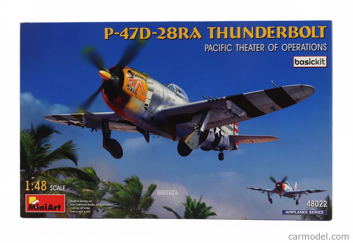 MINIART 48022 Scale 1/48 | THUNDERBOLT P-47D-28RA AIRPLANE MILITARY 1942