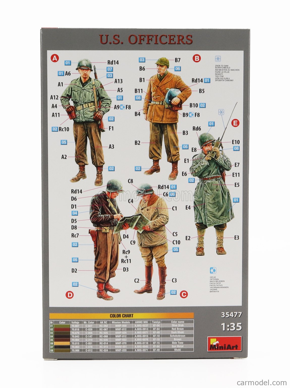 MINIART 35477 Scale 1/35 | ACCESSORIES USA OFFICERS MILITARY FIGURES