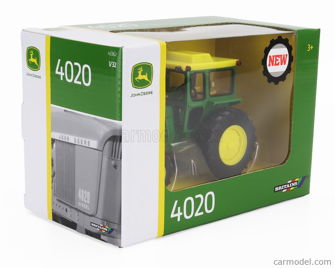 BRITAINS 43362 Scale 1/32 | JOHN DEERE 4020 TRACTOR 1965 GREEN YELLOW