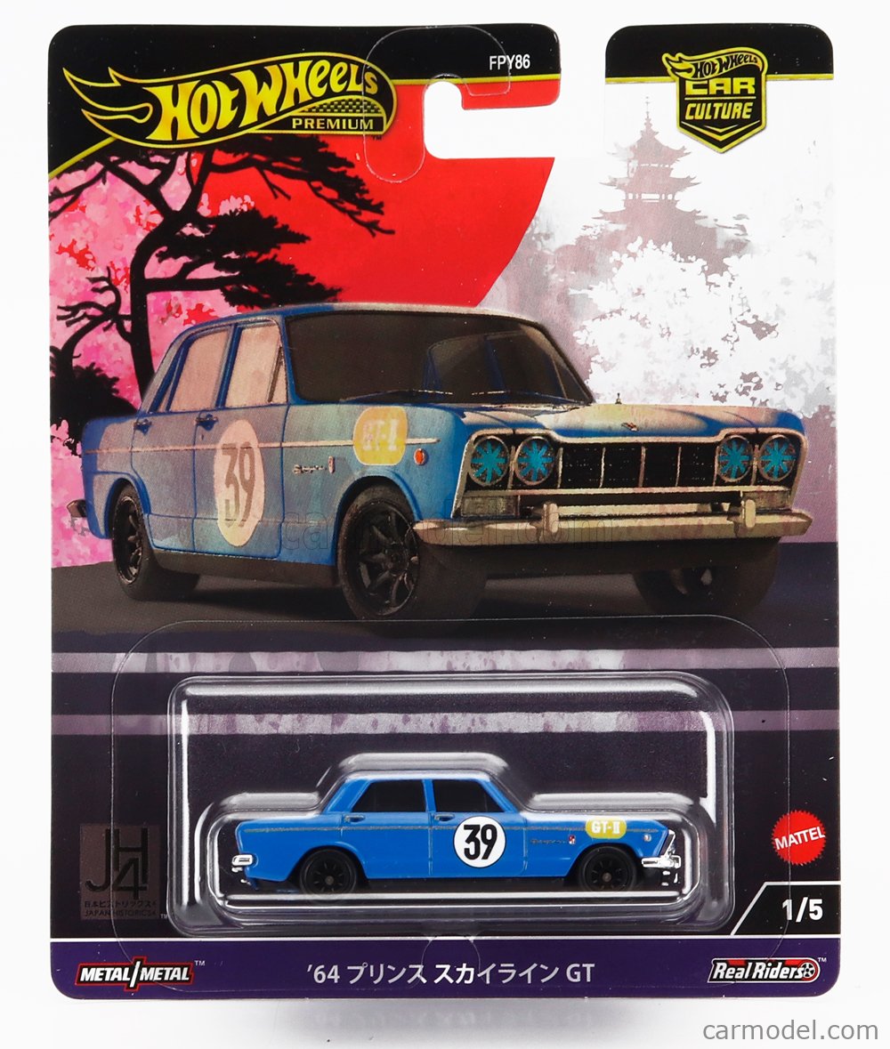 MATTEL HOT WHEELS FPY86-976C-HRV70 Scale 1/64 | NISSAN PRINCE SKYLINE GT N 39 RACING 1964 BLUE