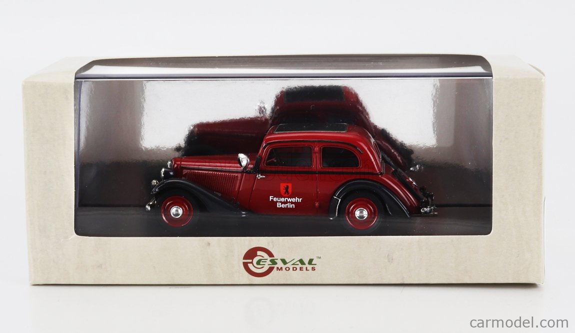 ESVAL MODEL EMEU43034F Masstab: 1/43 | ADLER TRUMPF JUNIOR BERLIN FIRE ENGINE 1934 BLACK RED