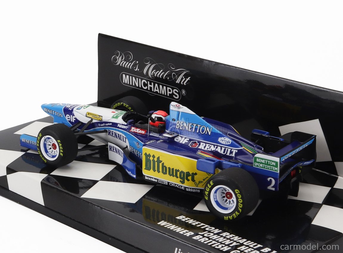 MINICHAMPS 417950802 Scale 1/43 | BENETTON F1 B195 TEAM MILD SEVEN RENAULT N 2 WINNER BRITISH GP ...