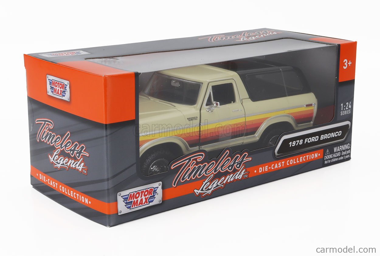 MOTOR-MAX 79373 Scale 1/24 | FORD USA BRONCO HARD-TOP CLOSED 1978 BEIGE ...