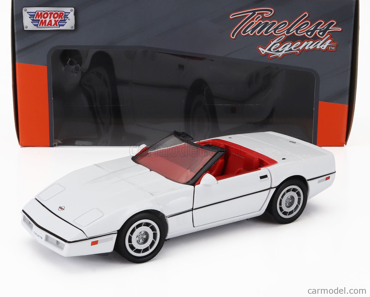 MOTOR-MAX 73298W Scale 1/24 | CHEVROLET CORVETTE SPIDER OPEN 1986 WHITE