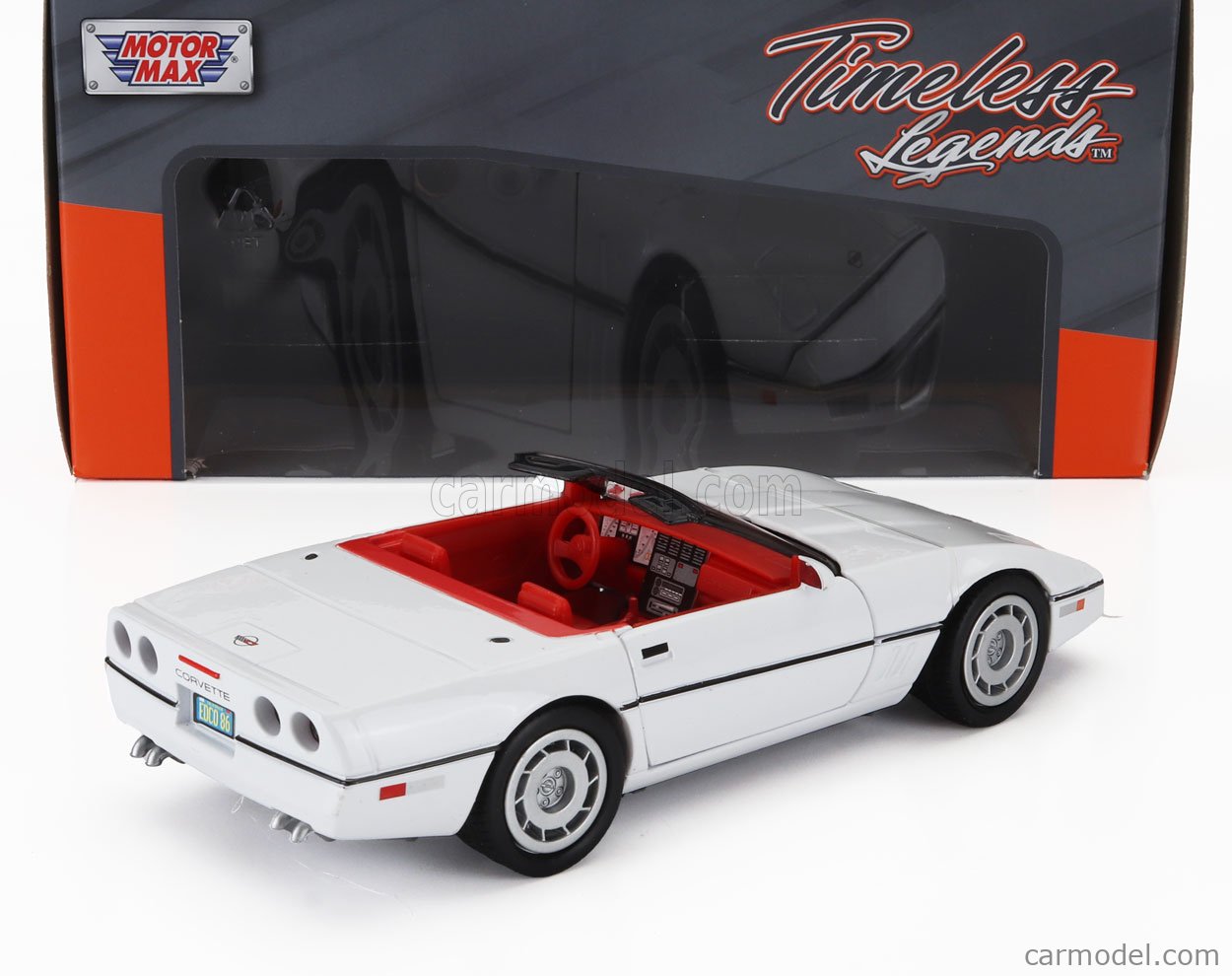 MOTOR-MAX 73298W Scale 1/24 | CHEVROLET CORVETTE SPIDER OPEN 1986 WHITE