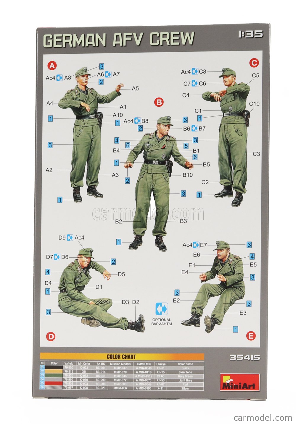 MINIART 35415 Scale 1/35 | ACCESSORIES GERMAN AFV CREW MILITARY FIGURES