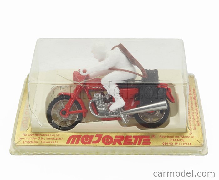 MAJORETTE 207 Scale 1/36 | MOTO MOTO-POP MOTORCYCLE WITH FIGURE RED WHITE