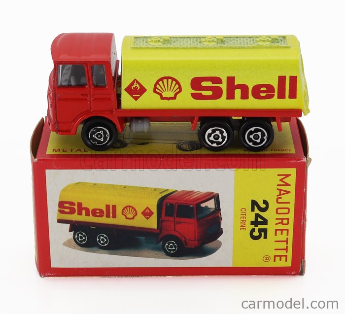MAJORETTE 245 Scale 1/77 | SAVIEM TANKER TRUCK - SHELL RED YELLOW