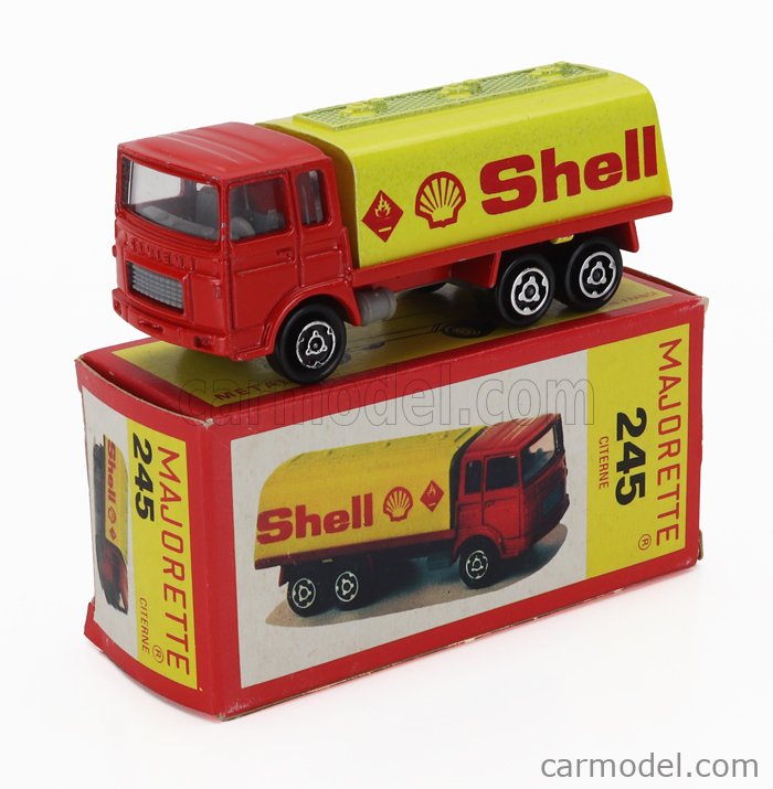 MAJORETTE 245 Scale 1/77 | SAVIEM TANKER TRUCK - SHELL RED YELLOW