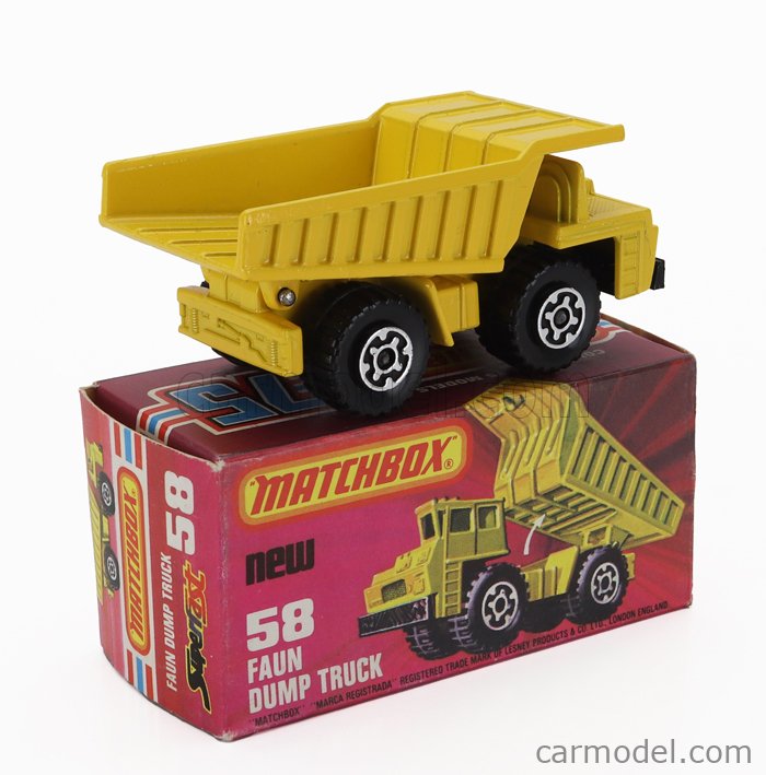MATCHBOX 58 Scale 1/66 | MATCHBOX FAUN DUMP TRUCK YELLOW