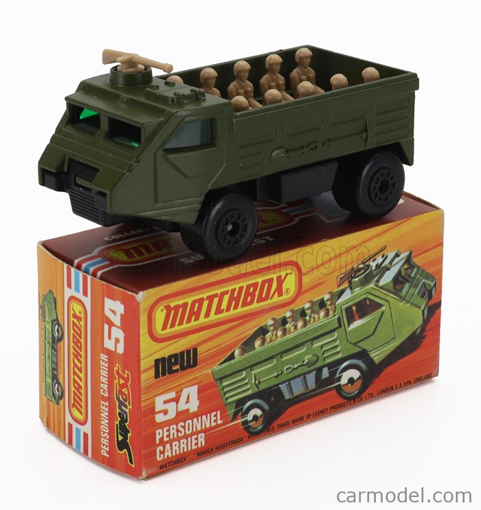 MATCHBOX 54 Scale 1/66 | MATCHBOX PERSONNEL CARRIER TRUCK MILITARY GREEN