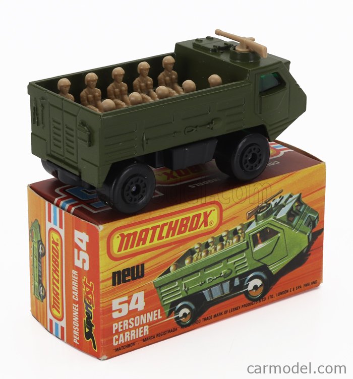 MATCHBOX 54 Scale 1/66 | MATCHBOX PERSONNEL CARRIER TRUCK MILITARY GREEN