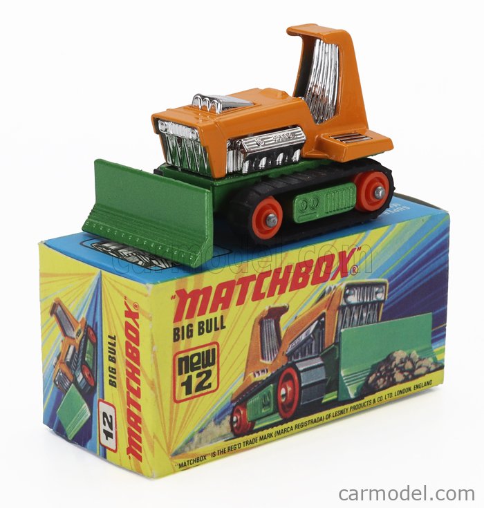 MATCHBOX 12 Scale 1/66 | MATCHBOX BIG BULL YELLOW GREEN MET