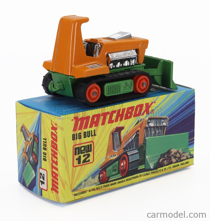 MATCHBOX 12 Scale 1/66 | MATCHBOX BIG BULL YELLOW GREEN MET