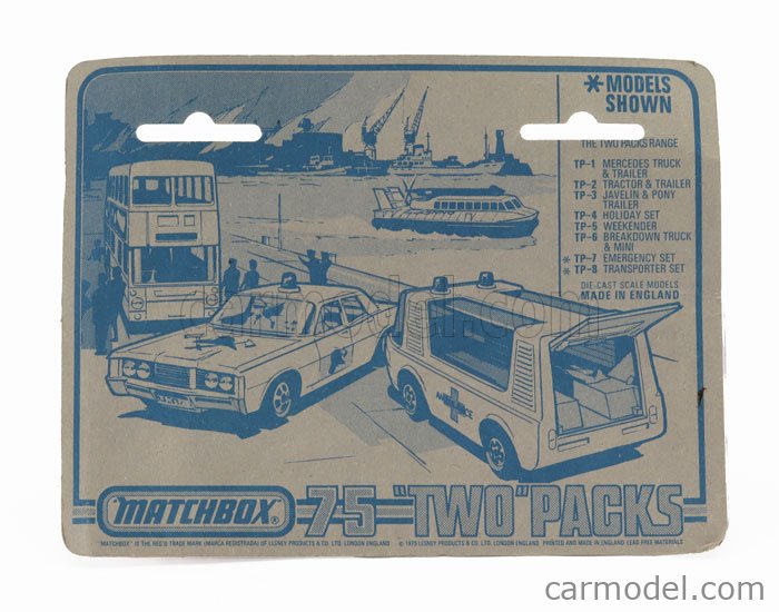 MATCHBOX TP-6 Scale 1/66 | MORRIS MINI & BREAKDOWN TRUCK RED YELLOW