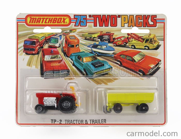 MATCHBOX TP-2 Scale 1/66 | MATCHBOX TRACTOR & TRAILER RED YELLOW
