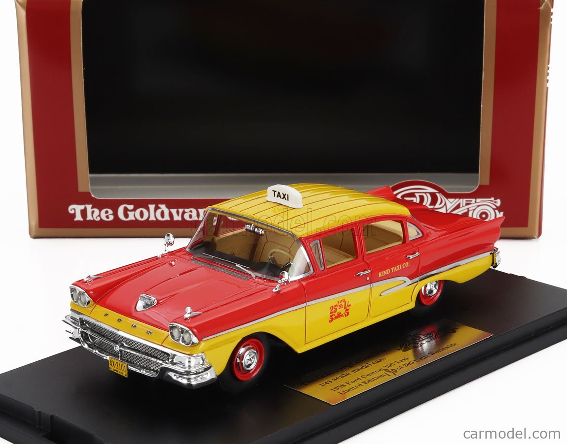 GOLDVARG GC087 Scale 1/43 | FORD USA CUSTOM 300 TAXI 1958 YELLOW RED