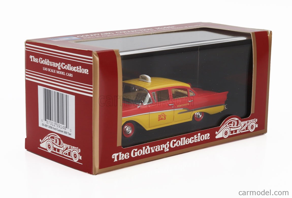 GOLDVARG GC087 Scale 1/43 | FORD USA CUSTOM 300 TAXI 1958 YELLOW RED