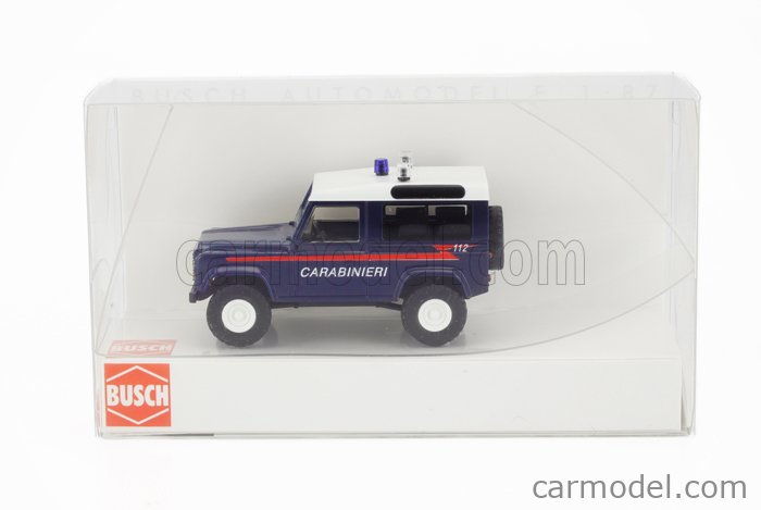 BUSCH 54313 Scale 1/87 | LAND ROVER DEFENDER 90 CARABINIERI 1983 BLUE WHITE