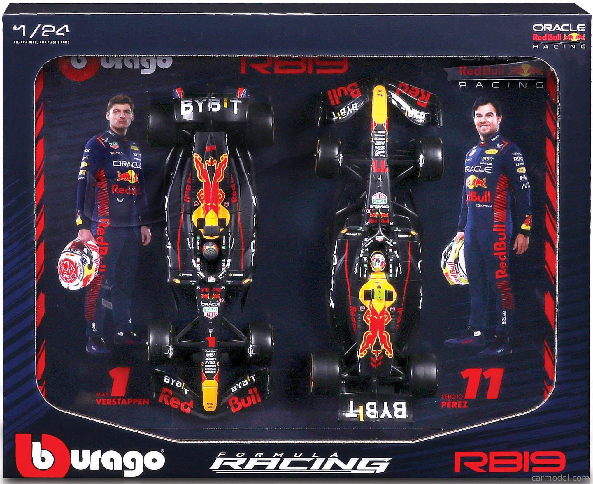 BURAGO 18-28061-PACK2 Scale 1/24 | RED BULL SET F1 2X RB19 TEAM ORACLE ...