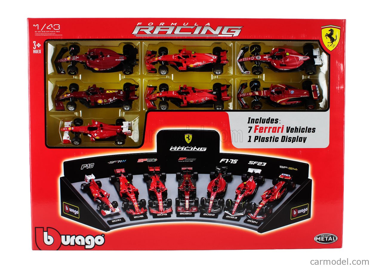 BURAGO 18-36864-PACK7 Echelle 1/43 | FERRARI SET F1 7X TEAM SCUDERIA ...