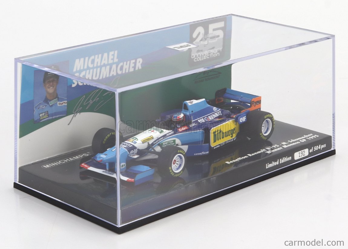 MINICHAMPS 517950501 Scale 1/43 | BENETTON F1 B195 TEAM MILD SEVEN RENAULT N 1 WORLD CHAMPION ...
