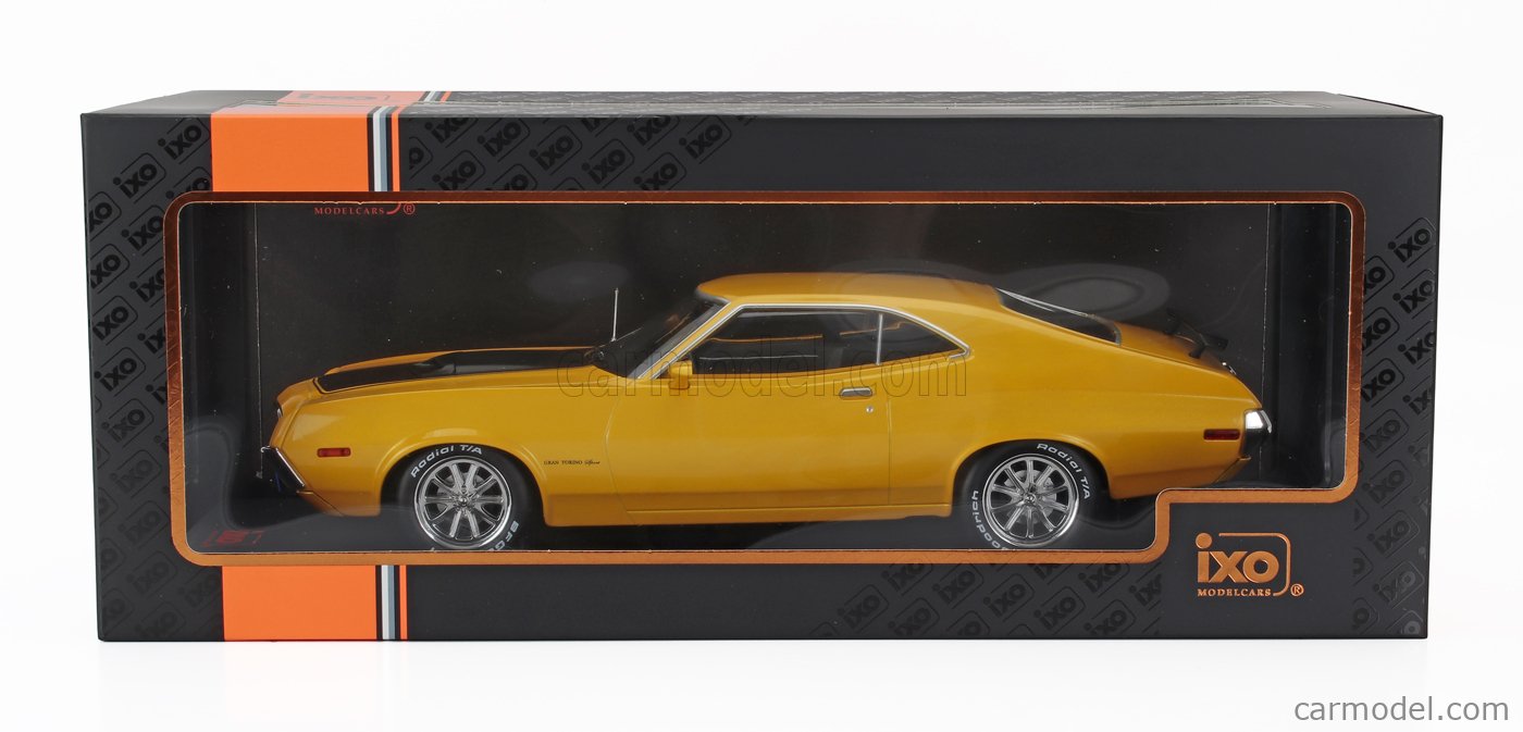 IXO-MODELS 18C-MC186.22 Масштаб 1/18 | FORD USA GRAN TORINO SPORT COUPE 1972 YELLOW BLACK