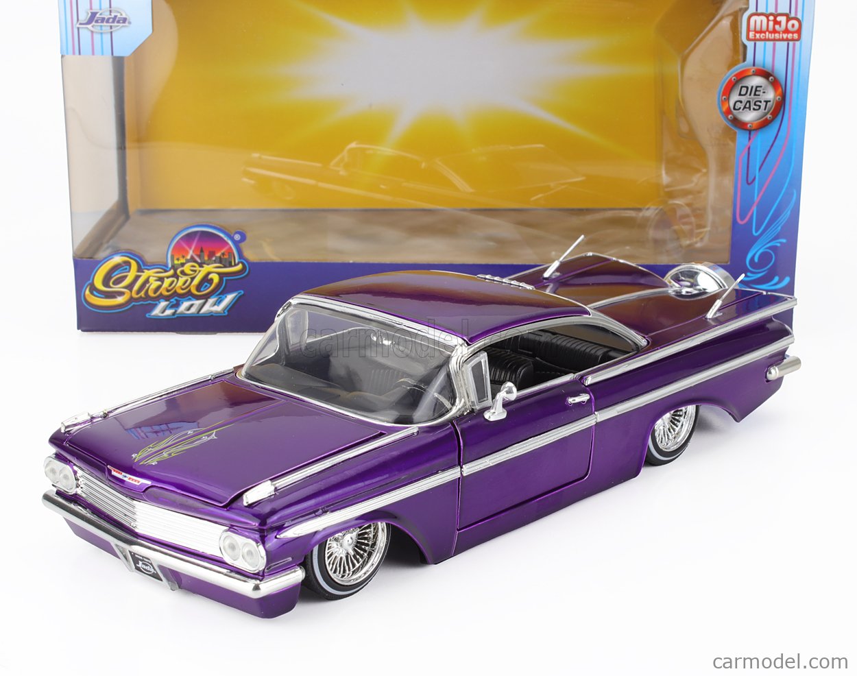 JADA 35591 Scale 1/24 | CHEVROLET IMPALA CUSTOM STREET LOW 1959 PURPLE