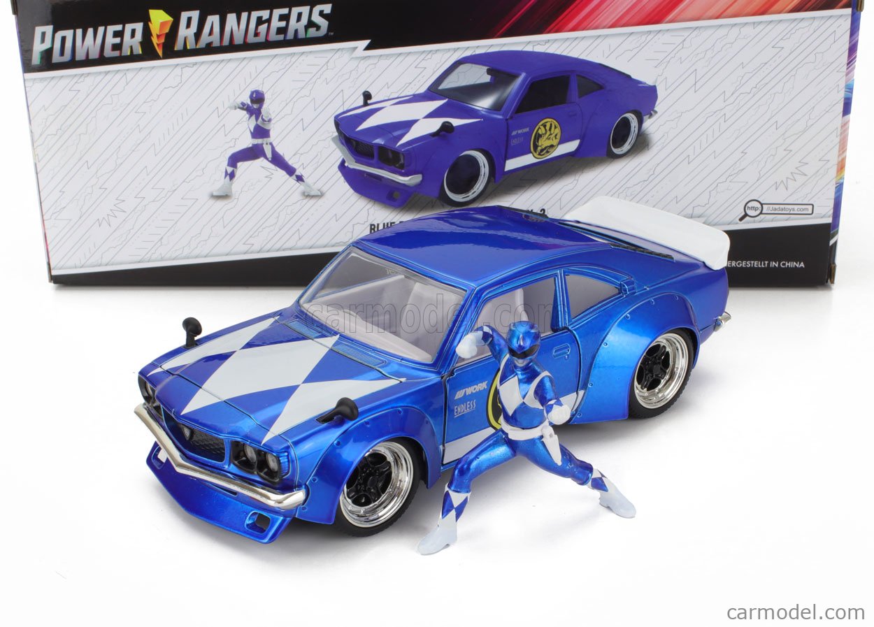 JADA 34389 Scale 1/24 | MAZDA RX-3 WITH POWER RANGERS FIGURE 1974 BLUE ...
