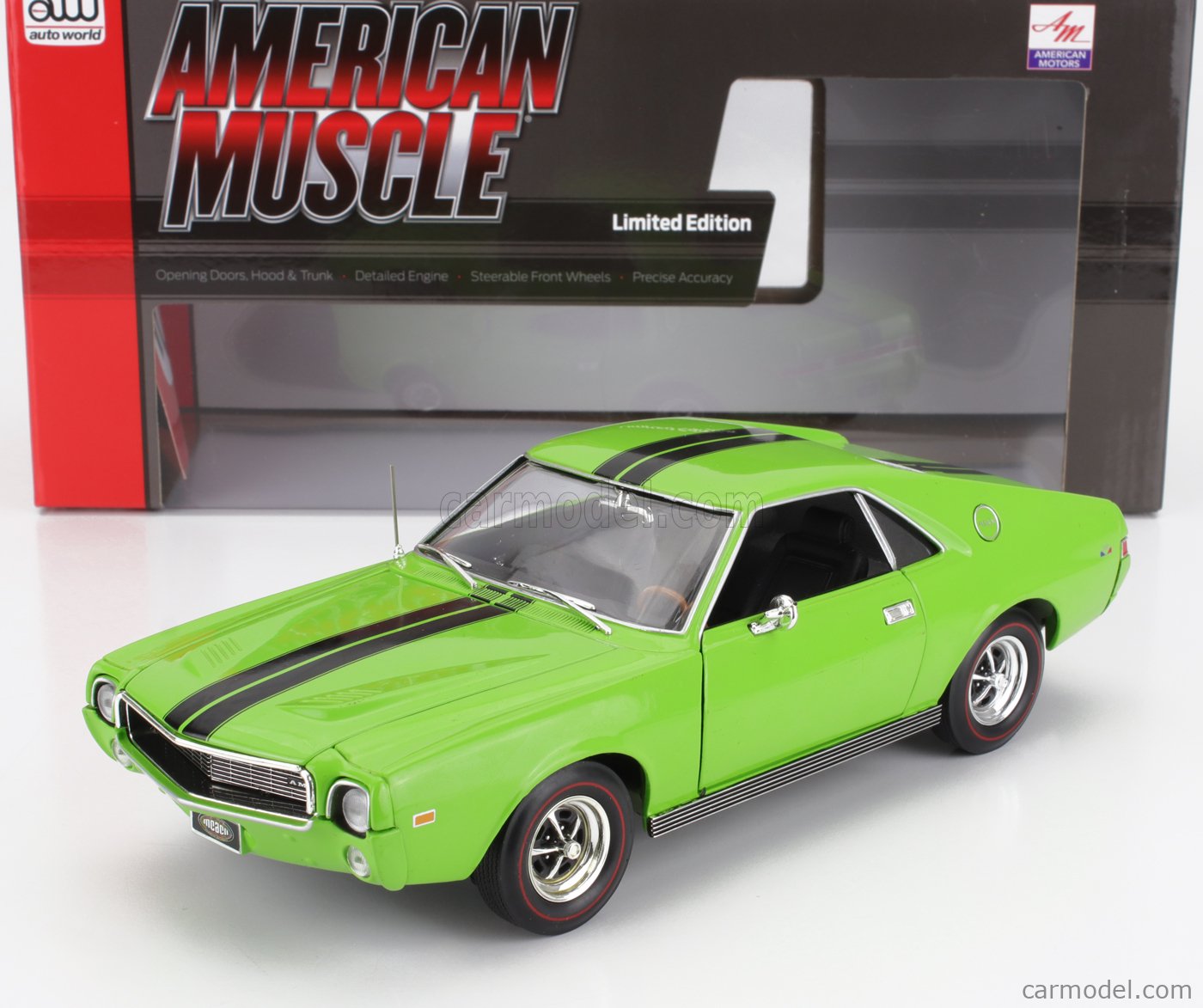 AUTOWORLD AMM1313/06 Scale 1/18 | AMC AMX COUPE 1969 GREEN BLACK