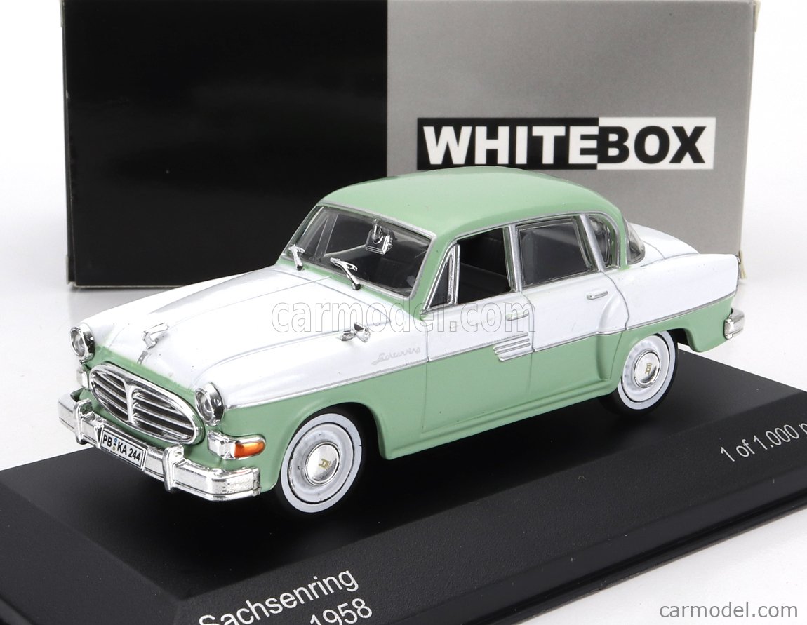 WHITEBOX WB072-195268 Scale 1/43 | SACHSENRING P240 1958 WHITE GREEN