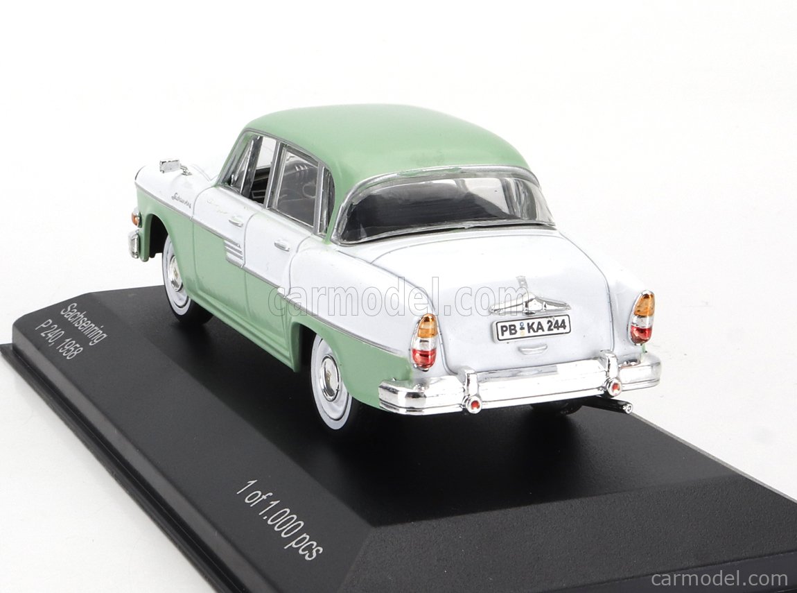 WHITEBOX WB072-195268 Scale 1/43 | SACHSENRING P240 1958 WHITE GREEN