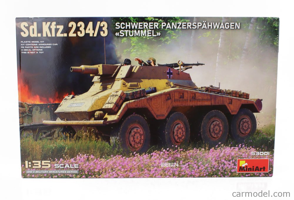MINIART 53001 Scale 1/35 | TANK SD.KFZ. 234/3 STUMMEL MILITARY 1945