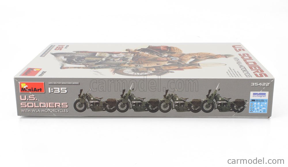 MINIART 35422 Scale 1/35 | FIGURES USA SOLDIERS WITH WLA MOTORCYCLES 1945