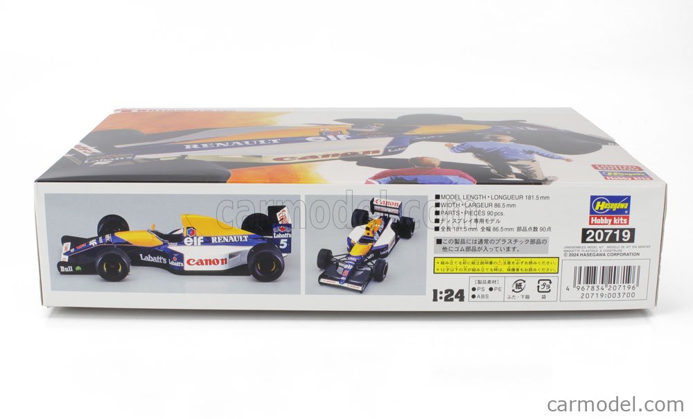 HASEGAWA 20719 Scale 1/24 | WILLIAMS F1 FW14B RENAULT N 5 WORLD CHAMPION SEASON 1992 NIGEL MANSELL
