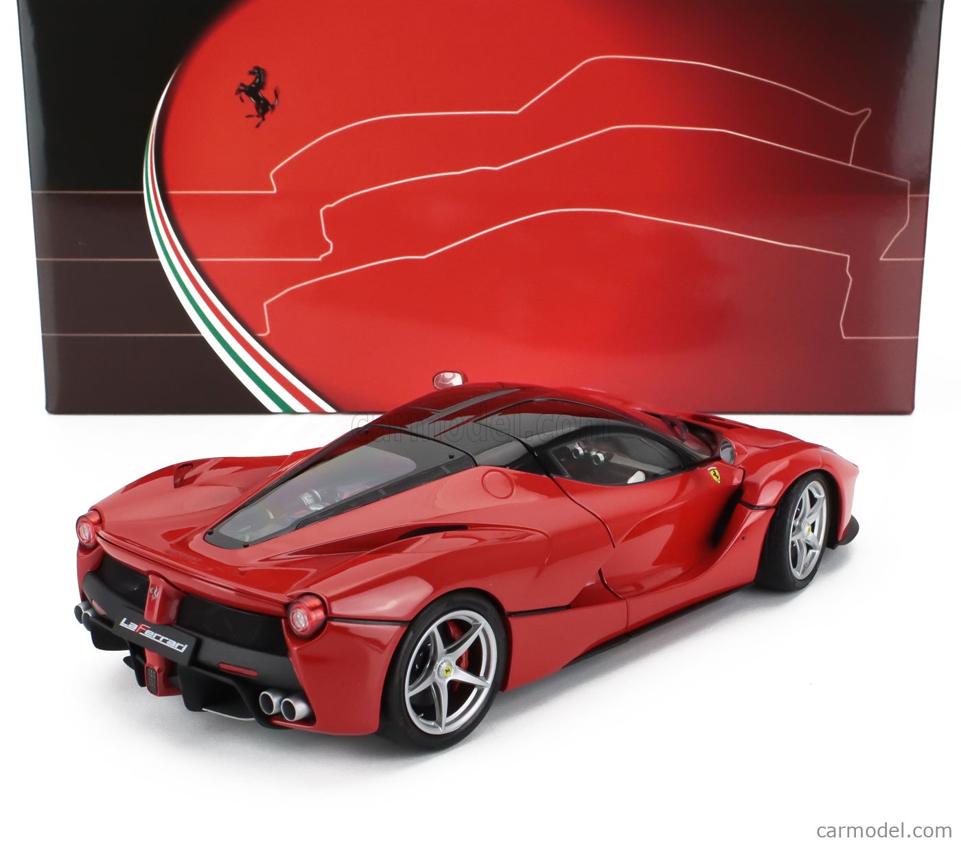 BBR-MODELS BBR182221-9 Scale 1/18 | FERRARI LAFERRARI 2013 - SILVER RIMS ROSSO CORSA 322 - RED