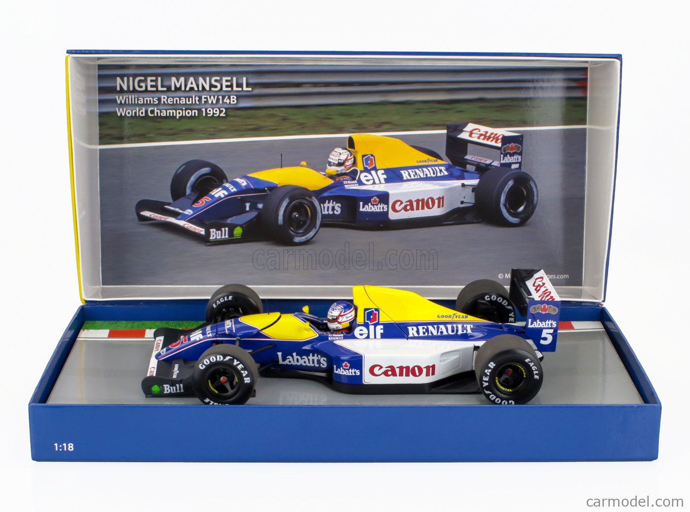 MINICHAMPS 113920005 Scale 1/18 | WILLIAMS F1 FW14B RENAULT N 5 WORLD CHAMPION SEASON 1992 NIGEL ...