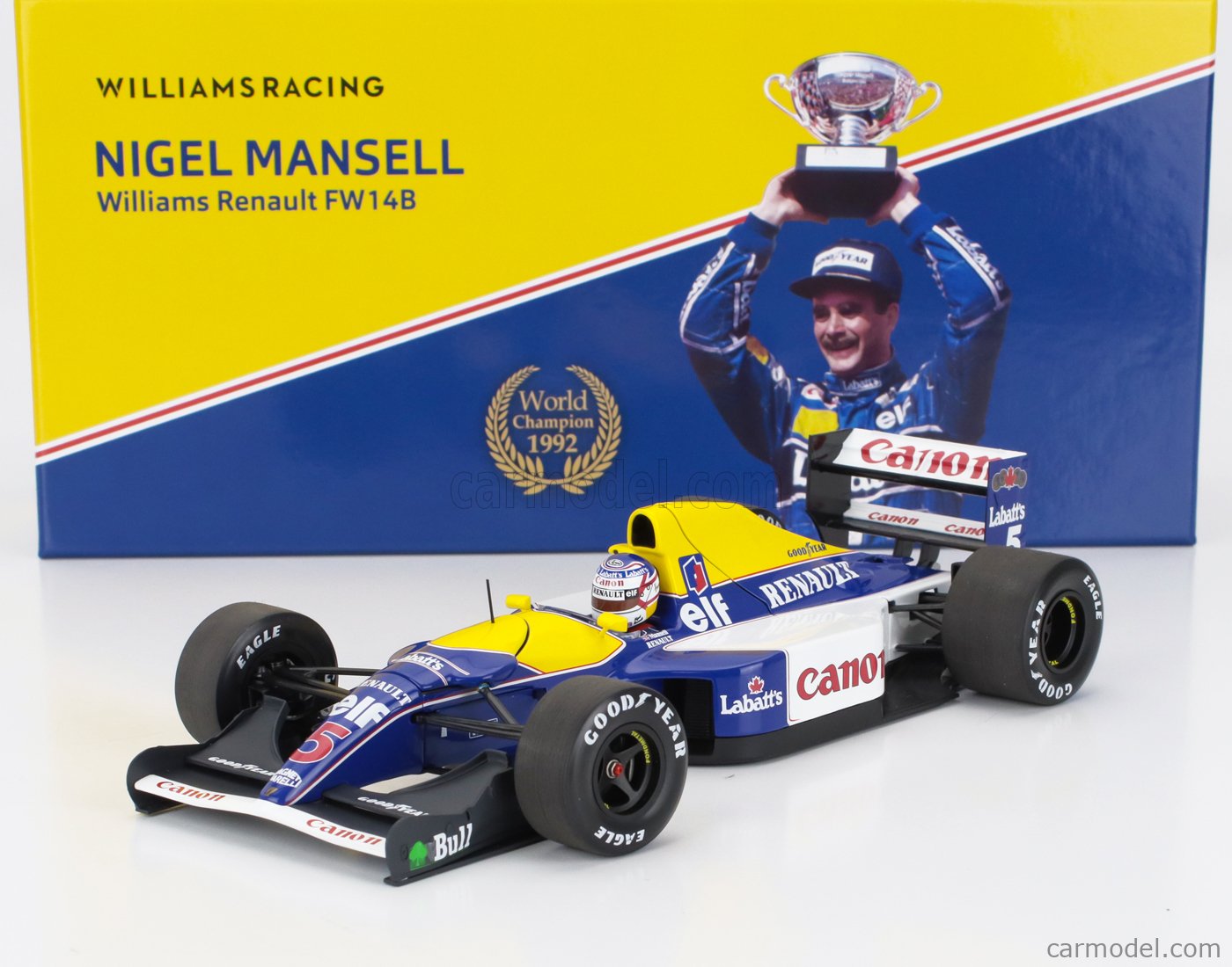 MINICHAMPS 113920005 Scale 1/18 | WILLIAMS F1 FW14B RENAULT N 5 WORLD CHAMPION SEASON 1992 NIGEL ...