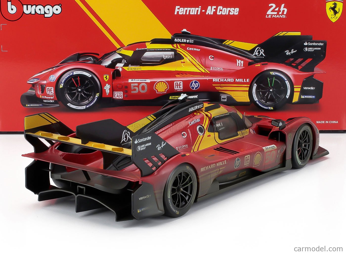 BURAGO 18-16303D Scale 1/18 | FERRARI 499P 3.0L TURBO V6 TEAM FERRARI ...