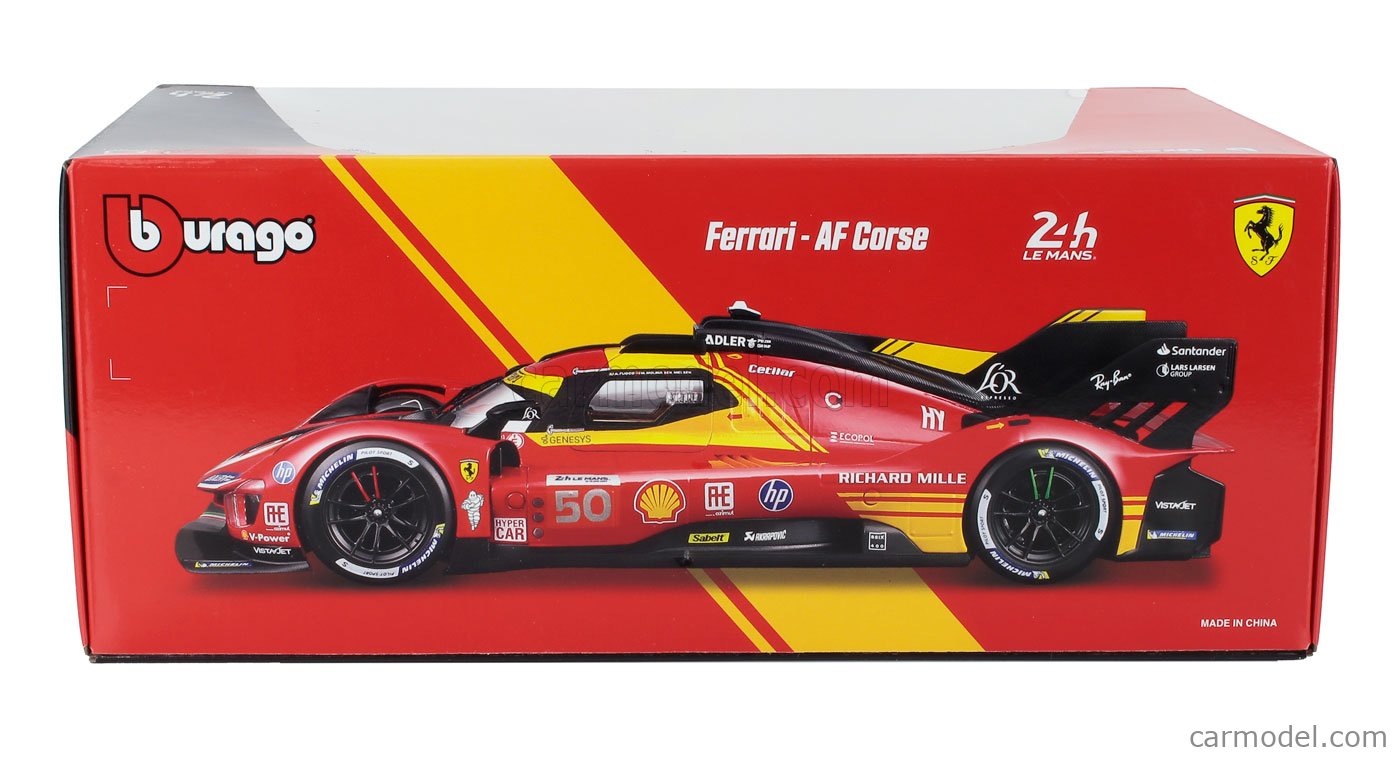 BURAGO 18-16303D Scale 1/18 | FERRARI 499P 3.0L TURBO V6 TEAM FERRARI ...