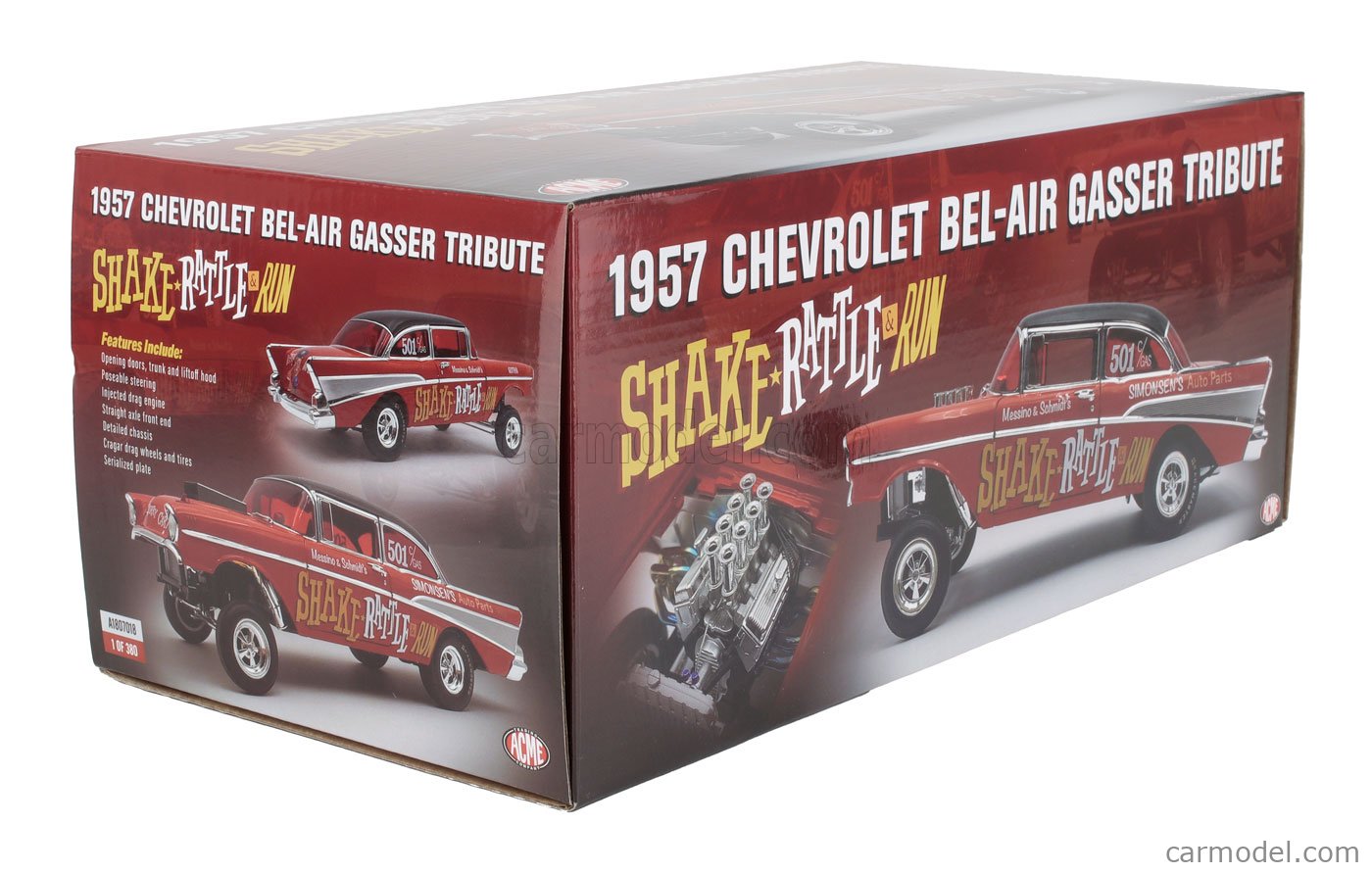 ACME-MODELS A1807018 Scale 1/18 | CHEVROLET BEL AIR GASSER SHAKE RATTLE ...