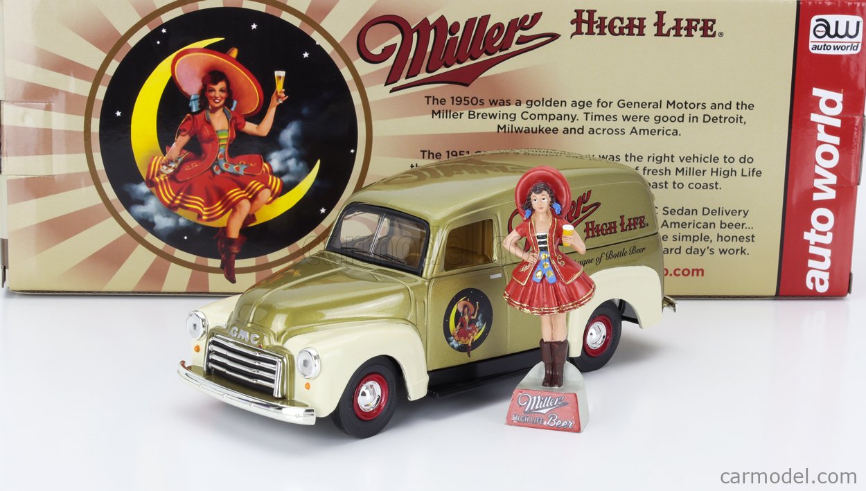 AUTOWORLD AW24016 Scale 1/24 | GMC DELIVERY TRUCK WITH MILLER FIGURE ...